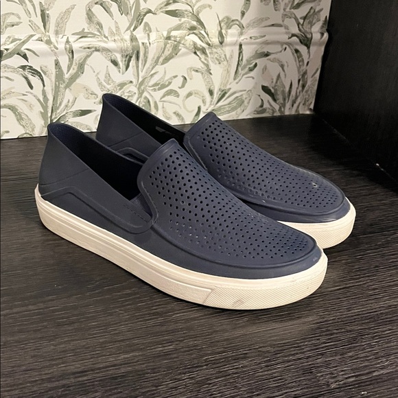 CROCS | Shoes | Crocs Womens Navy Perforated Flats | Poshmark